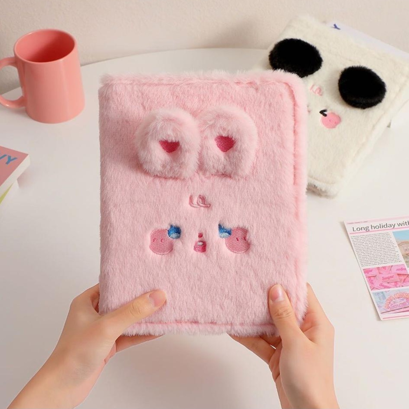 Plush-Binder-Pink-Bunny